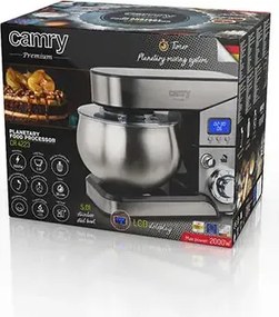 Camry CR 4223 stříbrná / Kuchyňský robot / 2000 W / 5 l / 6 rychlostí