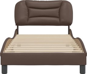 Rám postele bez matrace Hvar hnědý 90x200 cm umělá kůže 3207976