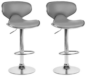 Sada 2 otočných barových židlí z umělé kůže šedé CONWAY Beliani