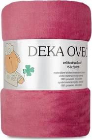 Beránková deka OVEČKA starorůžová 150 x 200 cm