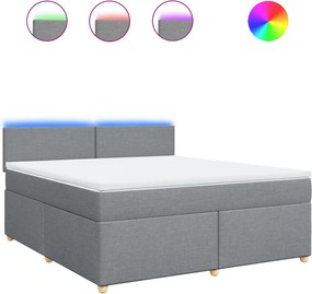 Box spring postel s matrací světle šedá 180 x 200 cm textil 3289052