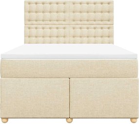 Box spring postel s matrací krémová 140x190 cm textil 3293594