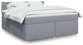 Box spring postel s matrací světle šedá 180 x 200 cm textil 3289073