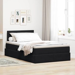 Postel s úložným prostorem s čelo Černá 120 x 200 cm samet 3370751
