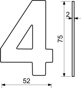 Domovní číslo "4", RN.75L, černá