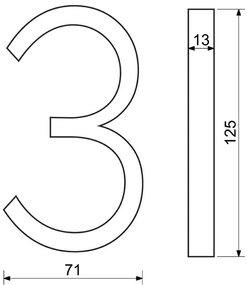 Richter RN.125V.3.CE číslo "3" černé Černá