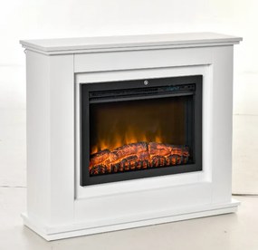 HOMCOM Elektrický krb, 3D LED plameny, dálkové ovládání, časovač, MDF, bílý