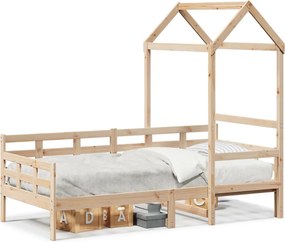 Válenda se střechou 80 x 200 cm masivní borové dřevo 3282326