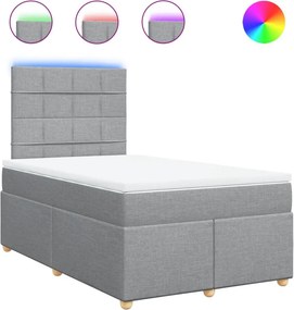 Box spring postel s matrací světle šedá 120x190 cm textil 3293519