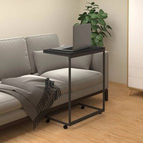 vidaXL Odkládací stolek s kolečky černý 55x35x70 cm kompozitní dřevo