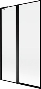 Mexen Mist L, 2-křídlová vanová zástěna, levá 110 x 150 cm, černý rám, černá - 8A9L-110-011-70-70-L
