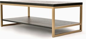 Konferenční stolek Seville 120 cm z masivu černý/zlatý