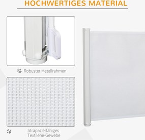Schodišťová branka PawHut výsuvná bezpečnostní branka do dveří bezpečnostní přepážka PVC bílá 115x82,5 cm pro děti a domácí zvířata | Aosom.de