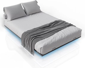 Juskys Kovová postel Palamos s LED osvětlením Velikost: 140 × 200 cm