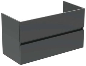 Ideal Standard Eurovit+ - Umyvadlová skříňka, 55x100x44 cm, 2 zásuvky, lesklá šedá R0265TI