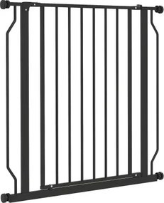 Rozšiřitelná a nastavitelná mříž pro psy PawHut pro schody a dveře, z oceli a ABS, 75-85x76 cm, černá