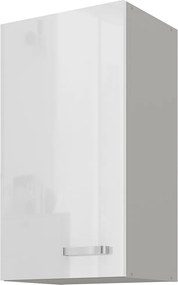 BIANCA sb | horní skříňka 40 G-72 1F policová | 40 cm | světle šedá/bílá lesk