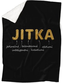 Deka Ženská jména – GOLD (Jméno: Jitka, Podšití beránkem: ANO)