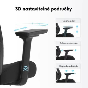 Kancelářská ergonomická židle Neoseat TIYA — černá, nosnost 150 kg