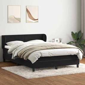 Box spring postel s matrací černá 160x210 cm samet 3317363