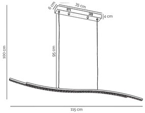 ONLI - LED Lustr na lanku ONDA LED/30W/230V 4000K černá