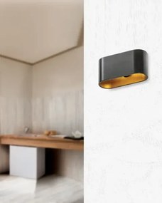 Designové nástěnné svítidlo Vega černé/zlaté