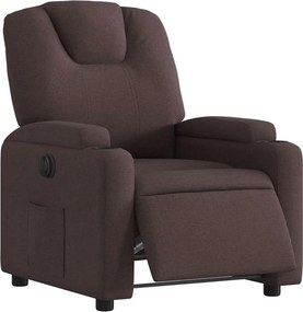 Elektrické polohovací křeslo tmavě hnědé textil 3204349