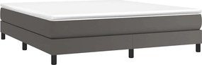 Rám postele s boxspringem šedá 180 x 200 cm umělá kůže 3120716
