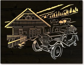 Li-Go "Veterán" světelný obraz 230V 90x60 cm provedení povrchu: dub světlý