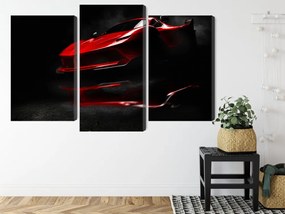 Vícedílný obraz Červené Sportovní Auto 3D Nedostatek Nedostatek Plátno Canvas 120x80