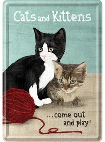 Postershop Plechová pohlednice - Cats and Kittens