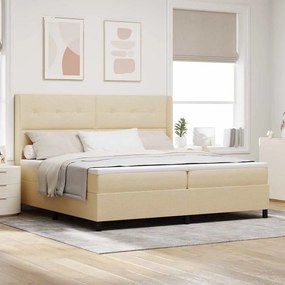 Postel s boxspringem s polštářem Krémová 200 x 200 cm textil 3341670