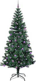 Umělý osvětlený vánoční stromeček Zelená 240 cm PVC a kov 3396794