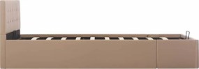 Rám postele zvedací úložiště cappuccino umělá kůže 120 x 200 cm 285530