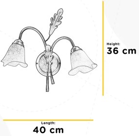 ONLI - Nástěnné svítidlo QUERCIA 2xE14/6W/230V