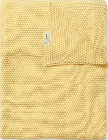 Pléd Nordic Knit z organické bavlny 130 x 170 cm žlutý