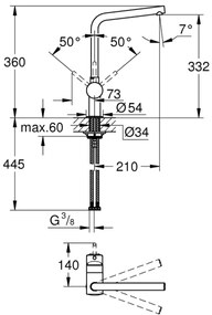 GROHE 31375000 - Dřezová baterie A 360 mm lesklý chrom