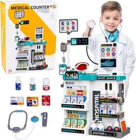 LEAN Toys Velká lékařská souprava – lékařský stolek, doktor, světla, zvuky, příslušenství, 61 ks