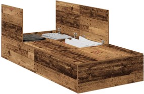 Rám postele s úložným prostorem Staré dřevo 100 x 200 cm 3335355