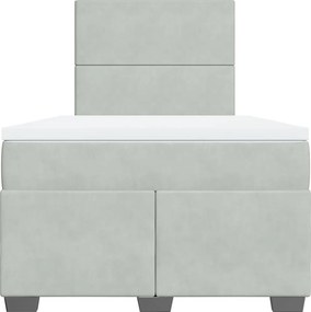 Box spring postel s matrací světle šedá 120x190 cm samet 3290852