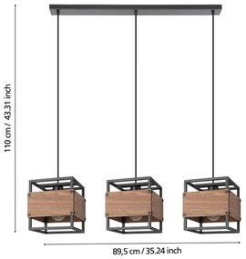 Eglo 43805 - Lustr na lanku EVESHAM 3xE27/40W/230V