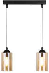 Candellux Černo-hnědý závěsný lustr Bistro pro žárovku 2x E27