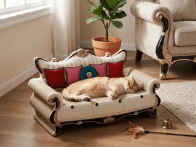 Pelíšek se škrabadlem pro kočku ROYAL PURR 59,5x27x33 cm, karton