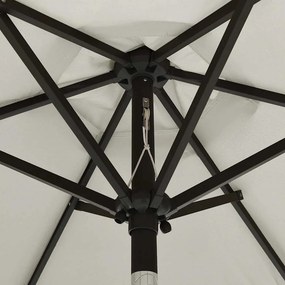 Zahradní slunečník s LED osvětlením pískový 200 x 211 cm hliník 313557