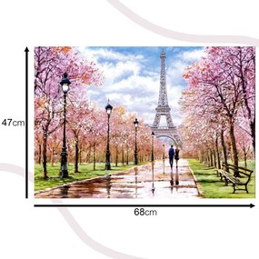 KIK KX4739 CASTORLAND Puzzle 1000 dílků Romantická procházka v Paříži 68x47cm