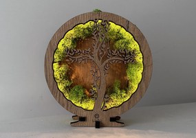 Li-Go "Kříž v mechu" lampa 20x22cm provedení povrchu: dub světlý