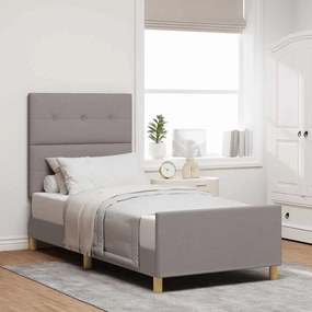 Rám postele s čelo Taupe 90 x 190 cm textil 3344694