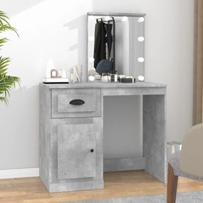 vidaXL Toaletní stolek s LED 90 x 50 x 132,5 cm kompozitní dřevo [816773] Barva: Betonová šedá