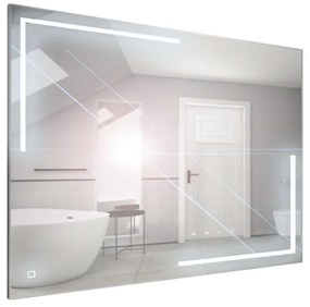 Comodo Zrcadlo závěsné s pískovaným motivem a LED osvětlením Nikoletta LED 3 Typ: dotykový vypínač, Rozměry (cm): 100x65 - (Nikoletta LED 3/100)