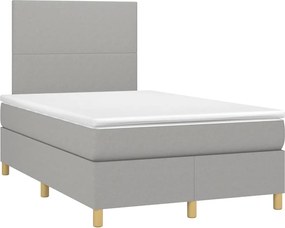 Box spring postel s matrací světle šedá 120x190 cm textil 3269916